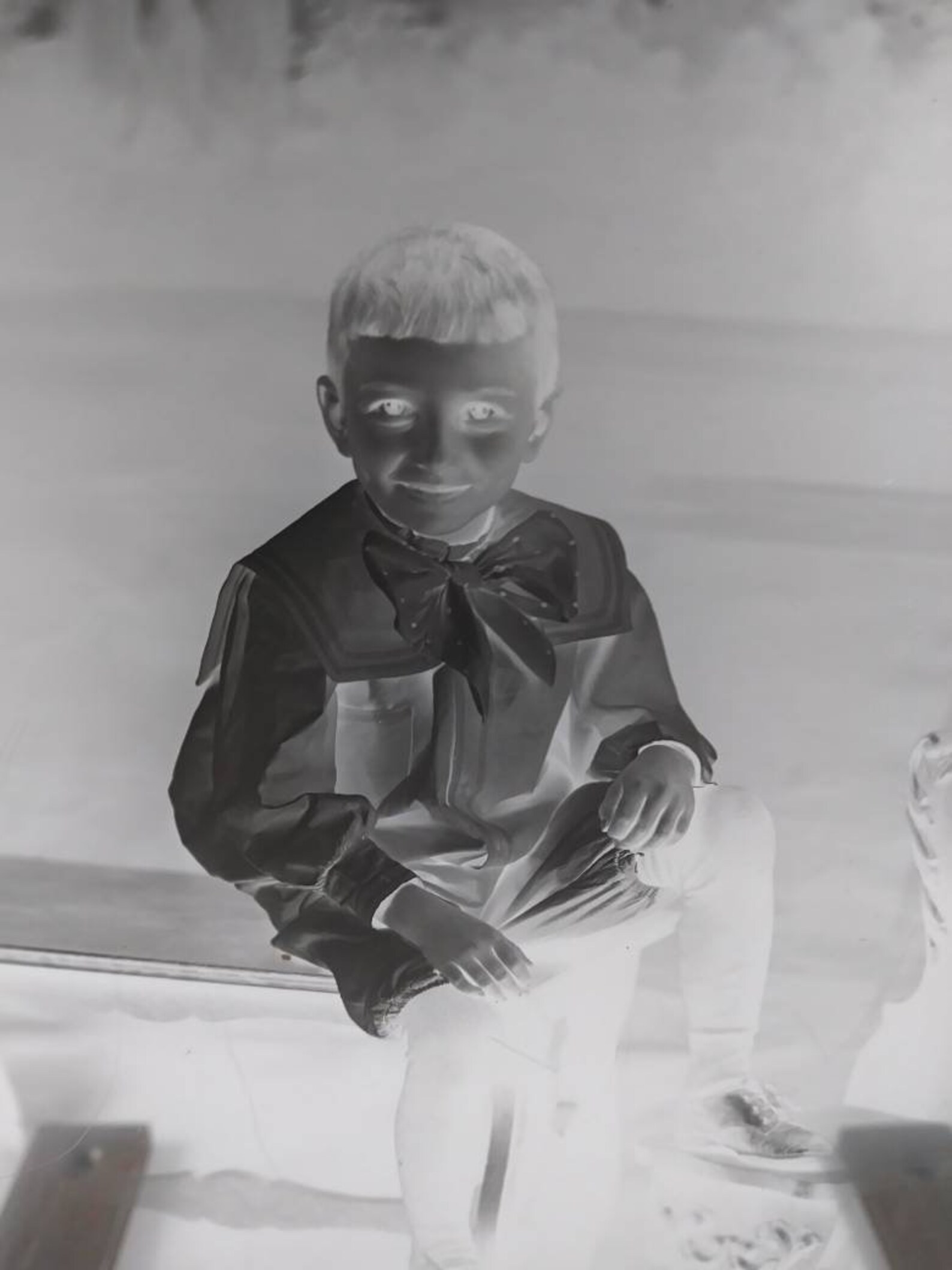 Vintage Glass Plate Negative - Boy, Seated on Bench - Etsy