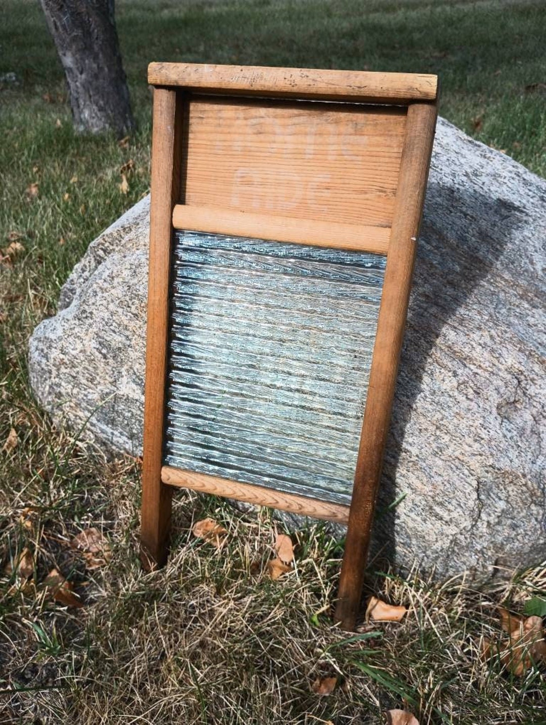 Vintage Small Glass Washboard - Etsy