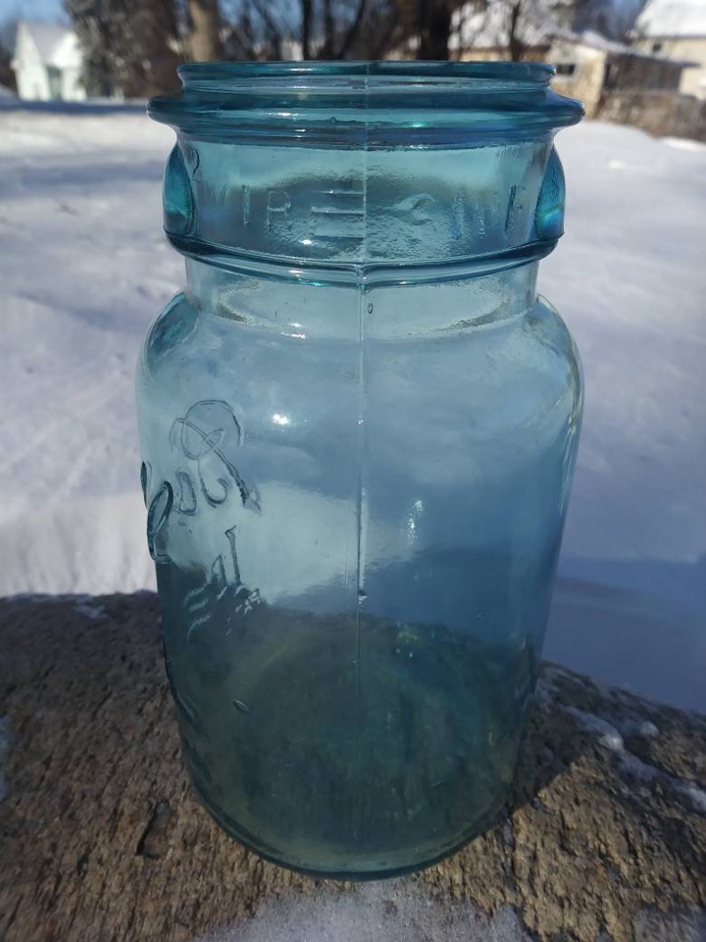 Vintage Light Blue Canning Jar - Etsy