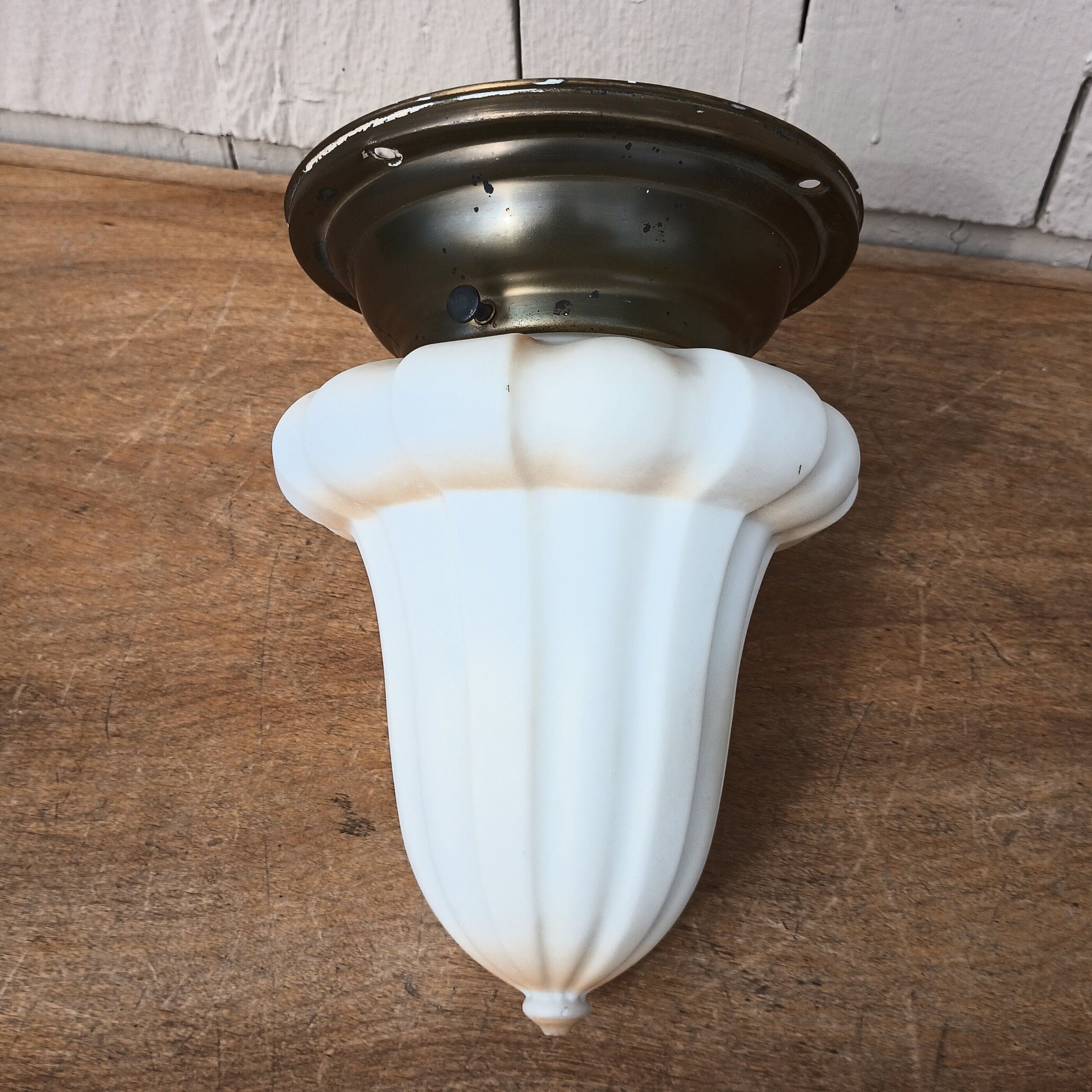 Vintage Ceiling Light With Frosted Glass Shade - Decorative or ...