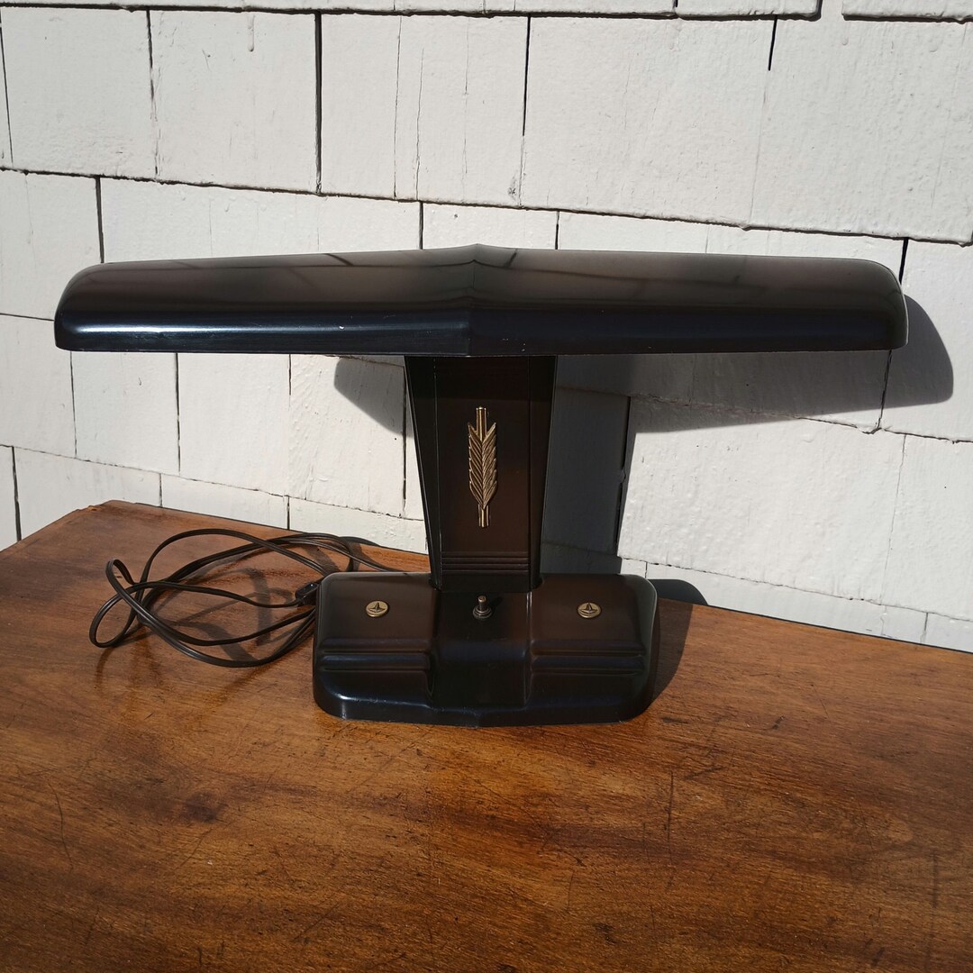 Vintage Fluorescent Desk Light - Dark Brown - Moe Brothers - Etsy