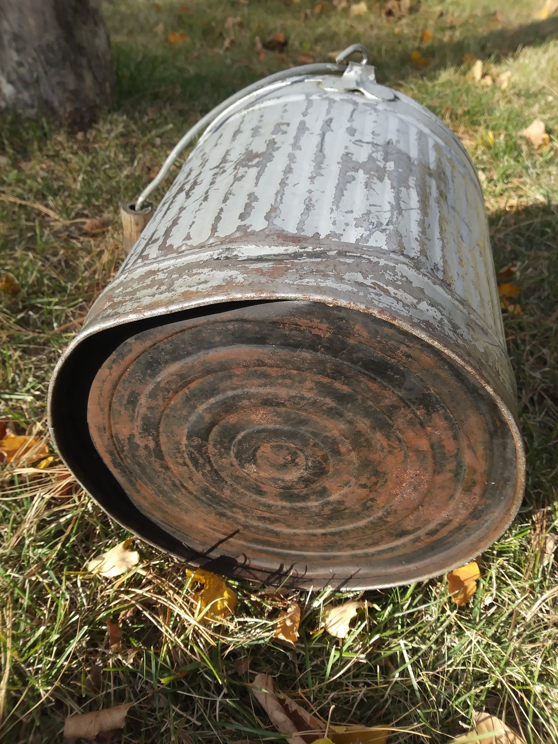 Vintage Silver Oil Can With Wooden Handle - Rustic, Farm or Industrial ...