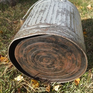 Vintage Silver Oil Can With Wooden Handle - Rustic, Farm or Industrial ...