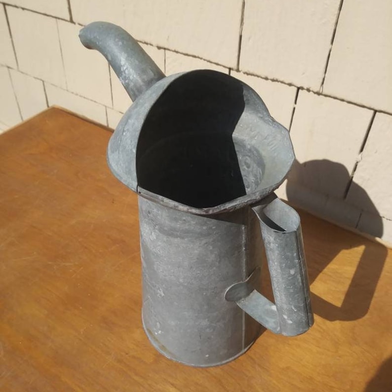 Vintage Galvanized Two Quart Oil Pitcher - Very Clean - Etsy