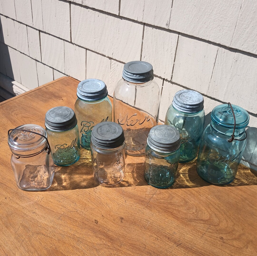 Vintage Mason Jar Assortment - Group of 8 - Etsy