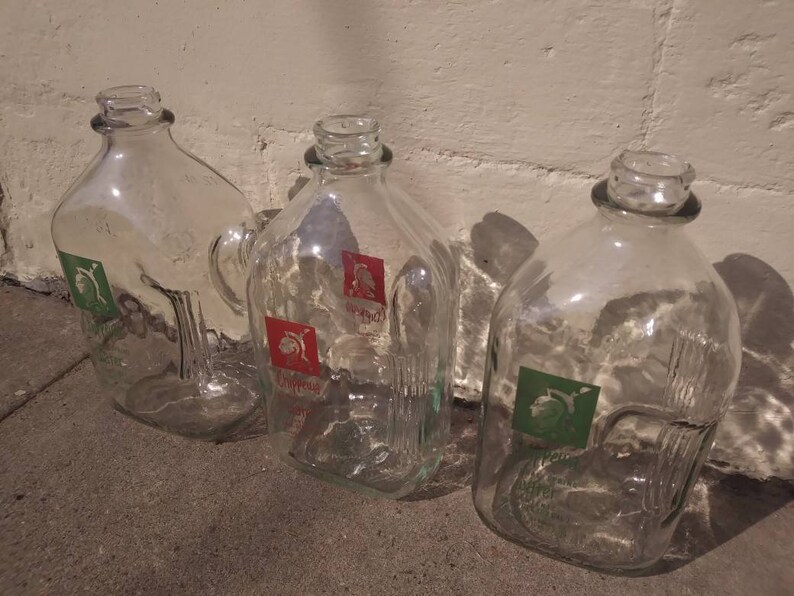 Chippewa Falls Spring Water Bottles - Green and Red Logos - Etsy