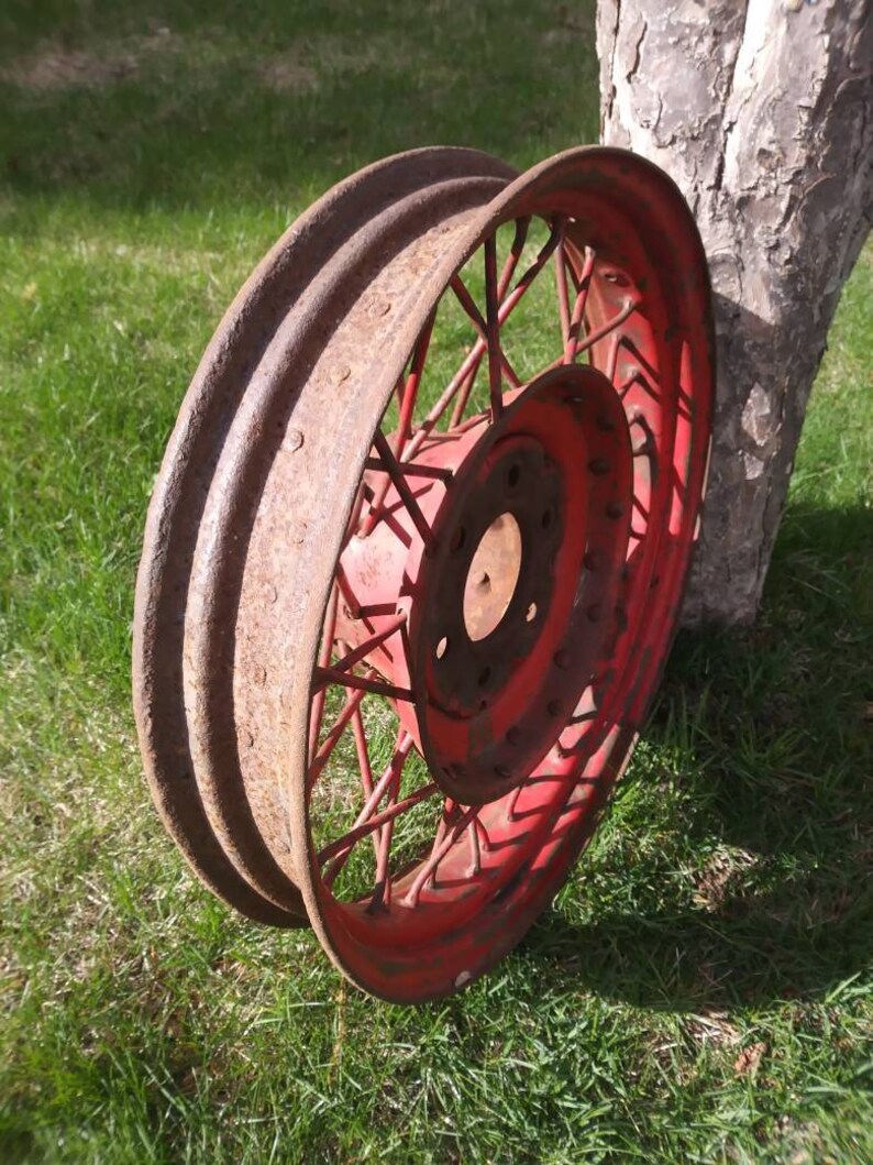 Red Metal Wheel With Spokes - Etsy