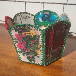 Vintage Paper Christmas Card Basket - Etsy