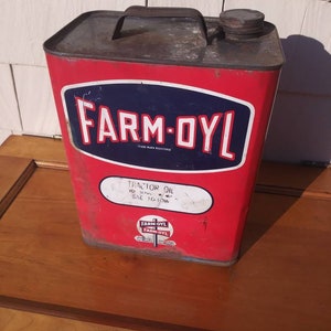 Vintage One Gallon Farm-oyl Can - Etsy