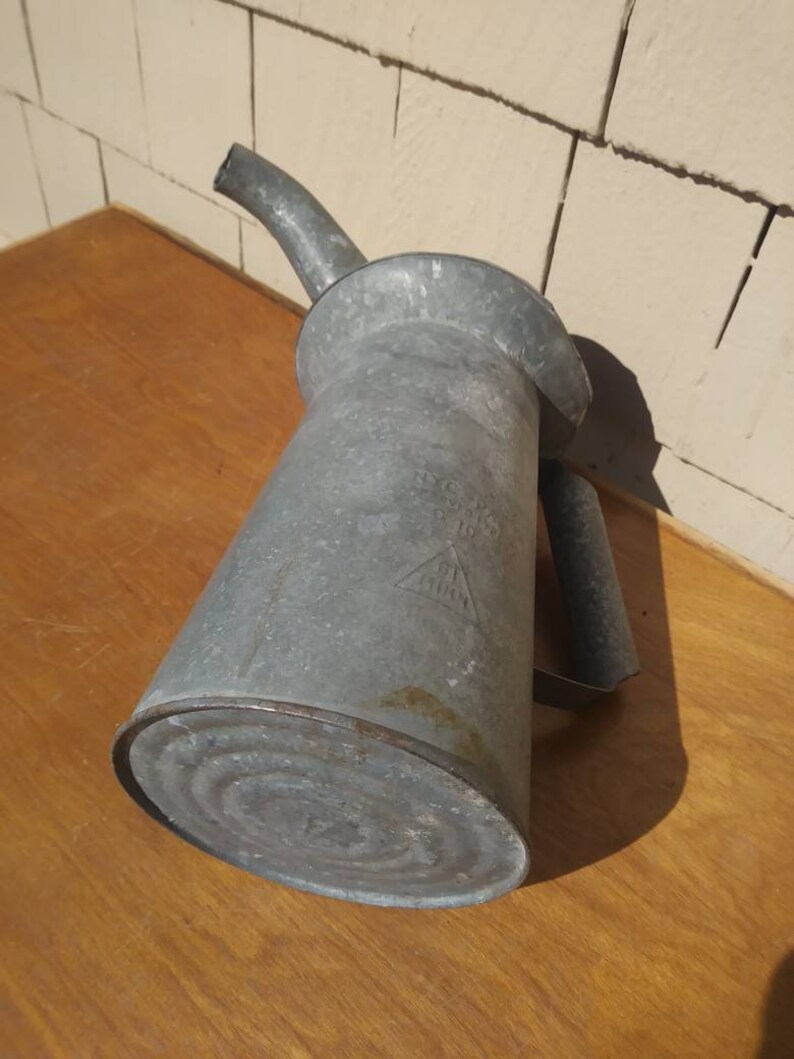 Vintage Galvanized Two Quart Oil Pitcher - Very Clean - Etsy