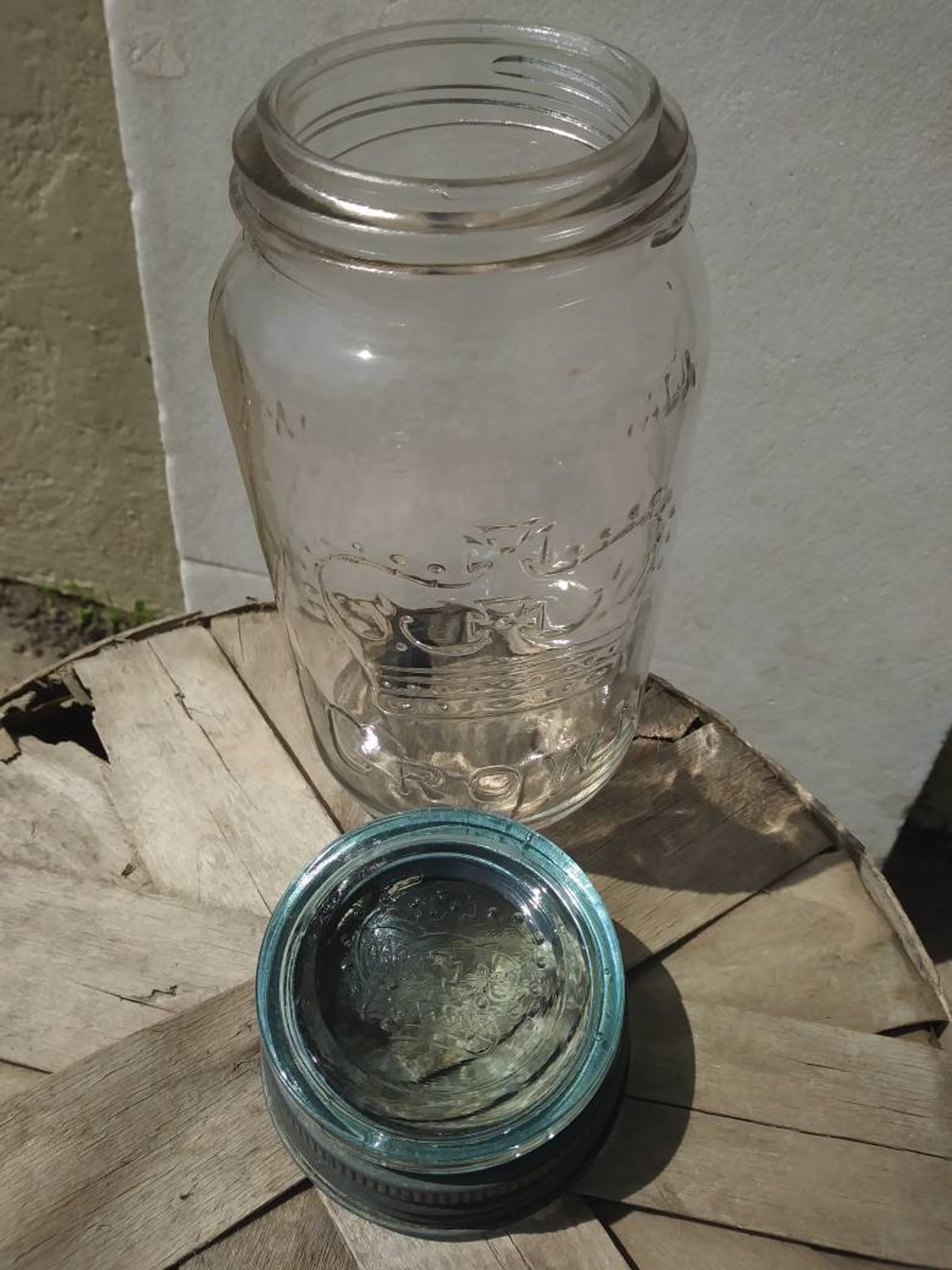 Vintage Crown Mason Jar - With Glass Lid - Made in Canada - Etsy