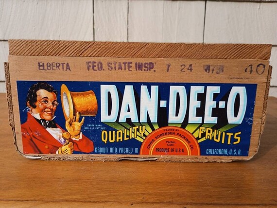 Vintage Fruit Crate Dan-dee-o Chris Sorensen Packing Co. - Etsy