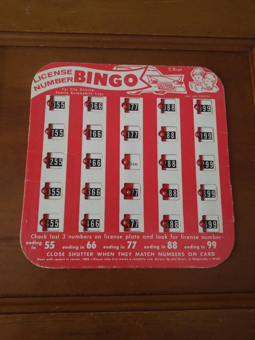 Vintage License Number Bingo Game - Etsy