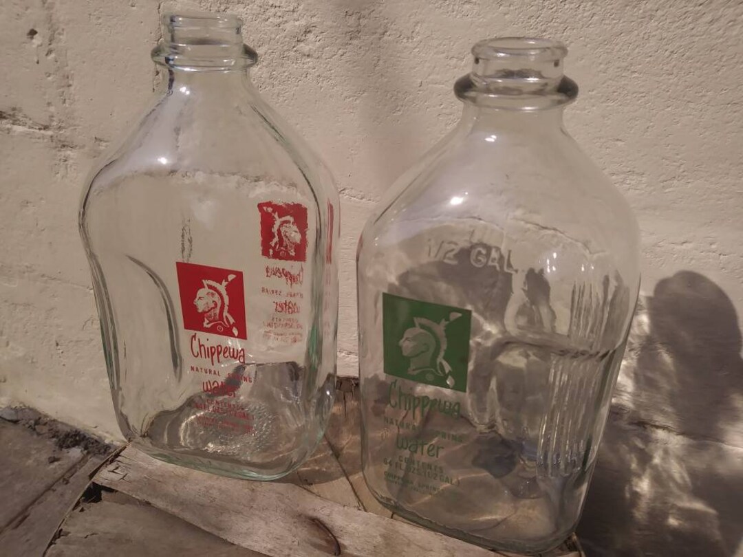 Chippewa Falls Spring Water Bottle - Red and Green Logo - Etsy