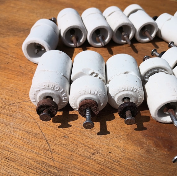 Old Electrical Insulators VINTAGE GLASS ELECTRICAL INSULATORS