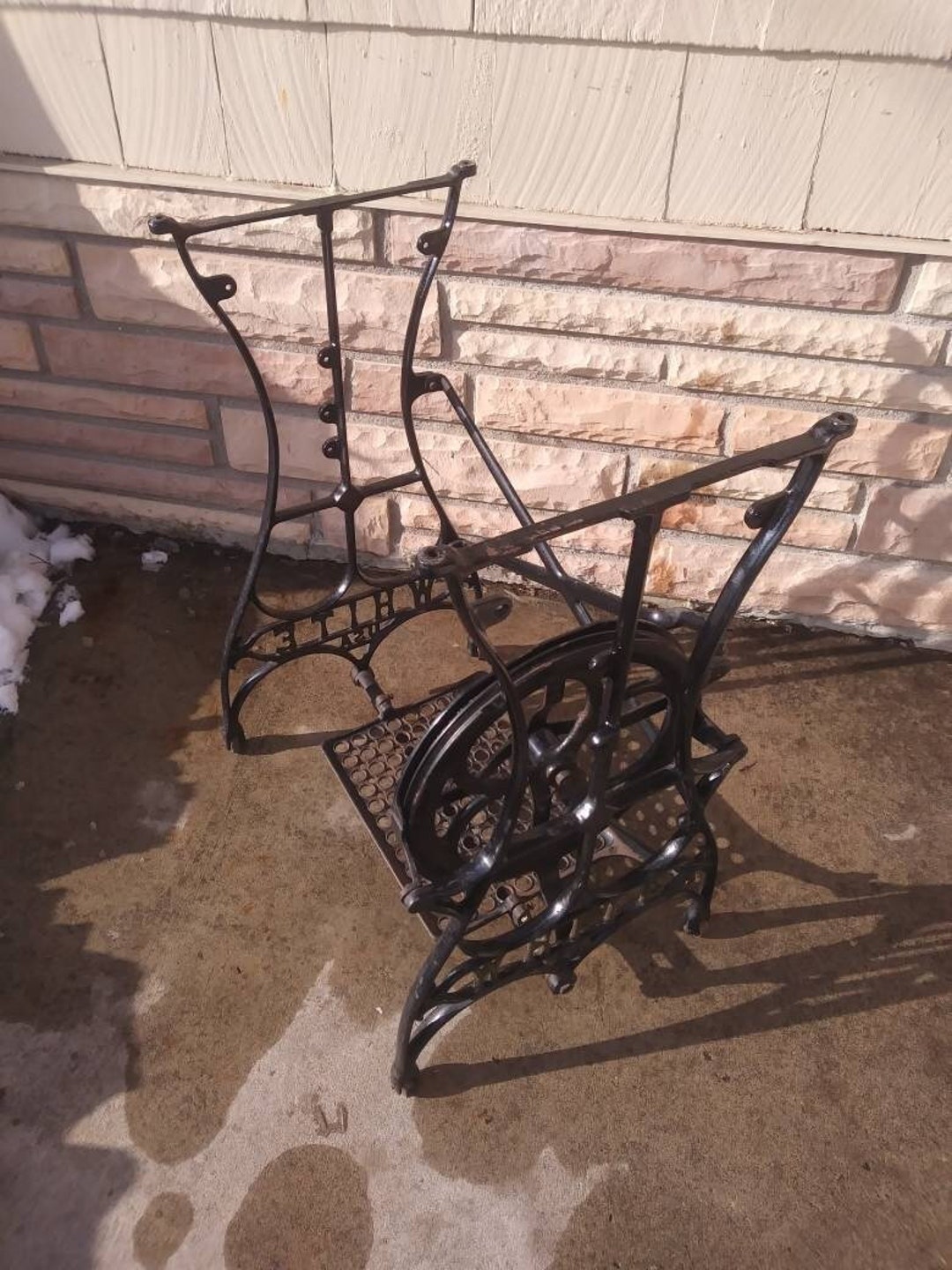 Vintage Cast Iron Sewing Machine Base White - Etsy