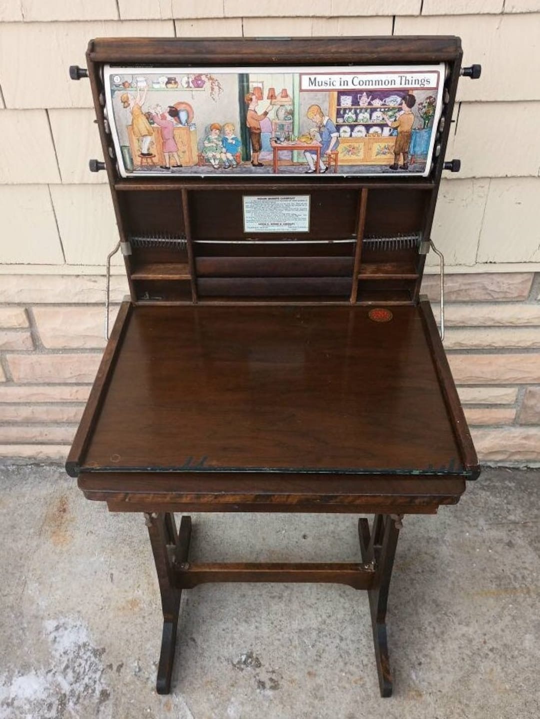 Vintage Folding Children's Desk With Stand - Chautauqua Industrial Art ...