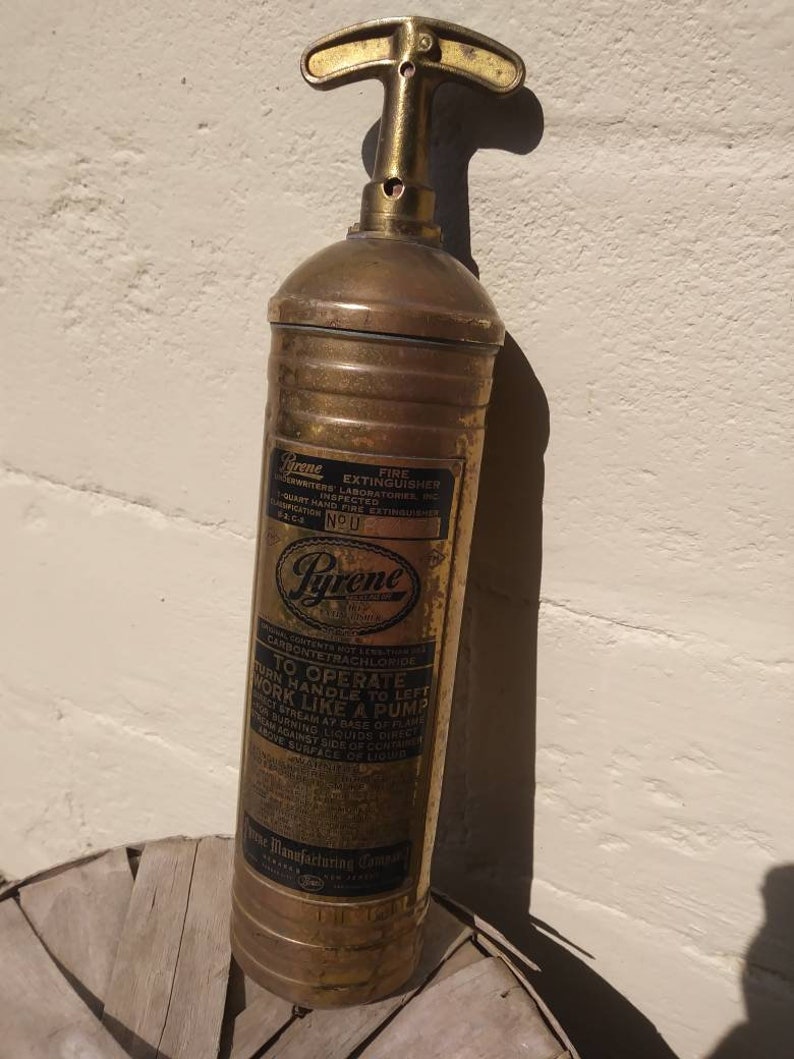 Vintage Pyrene Brass Fire Extinguisher with Hand Pump | Etsy