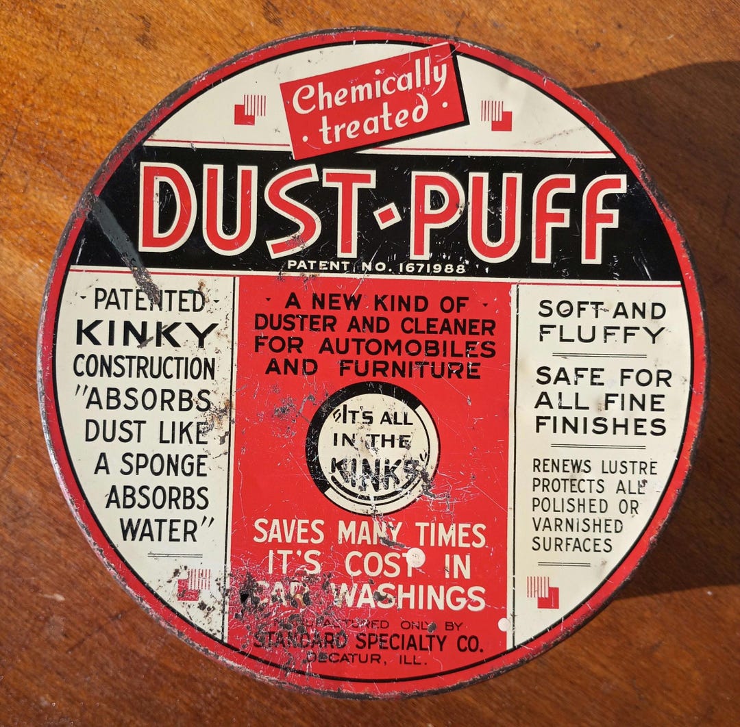 Vintage Tin - Dust-puff - Duster and Cleander for Automobiles and ...
