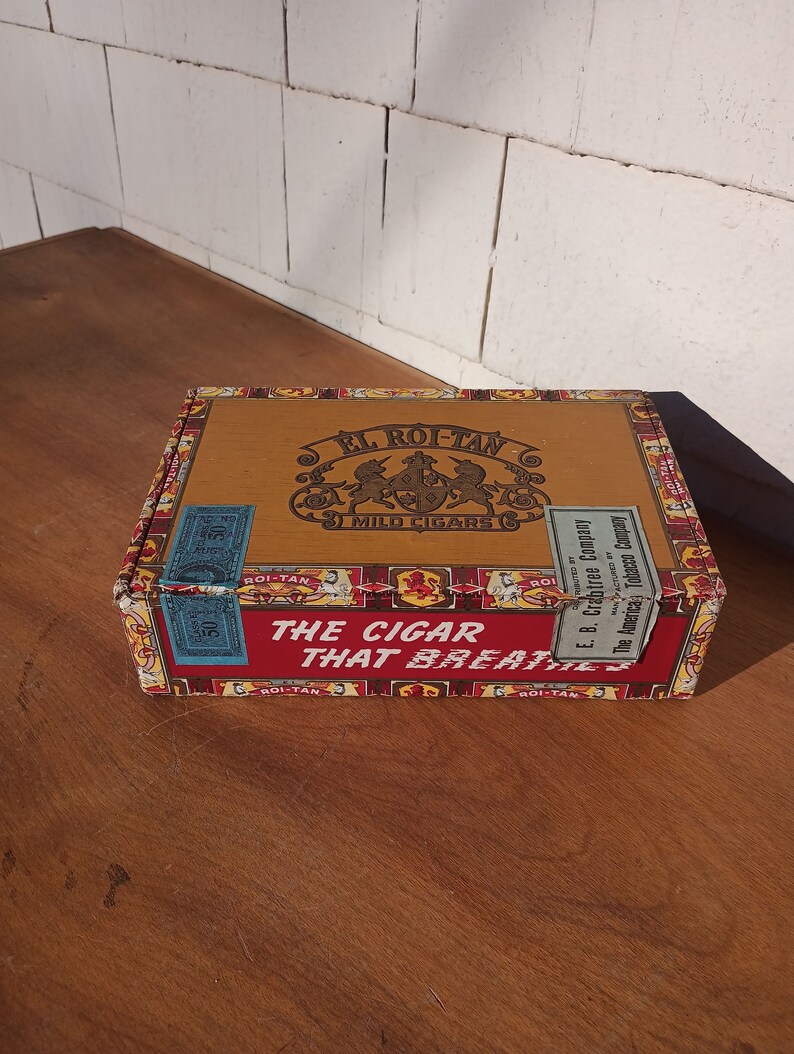 Vintage Cigar Box El Roi-tan Fresh Perfectos Extra - Etsy