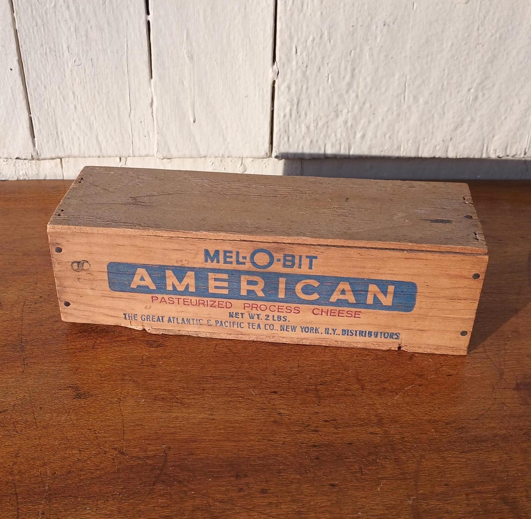 Vintage Wooden Cheese Box With Lid Mel-o-bit American Pasteurized ...