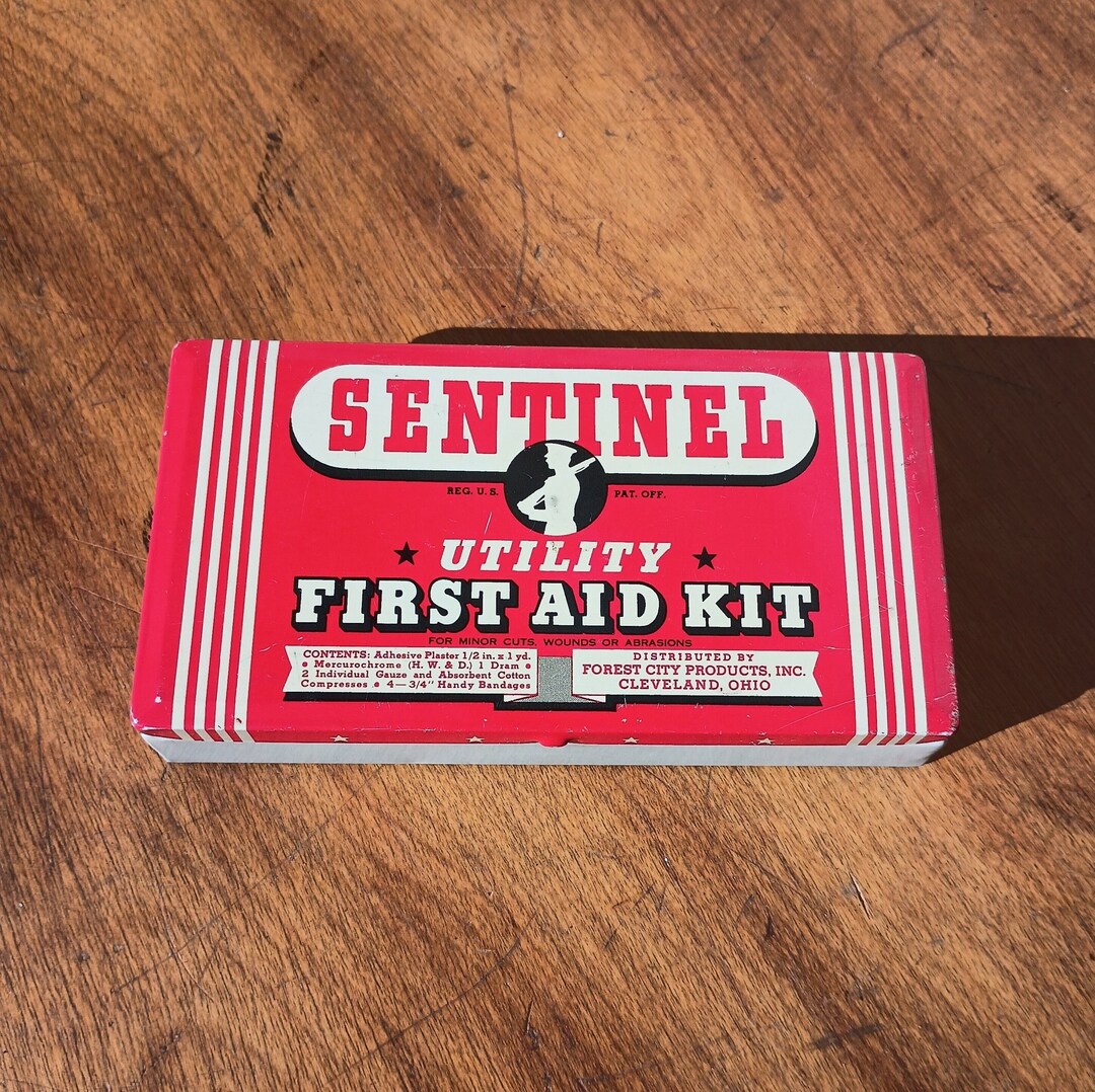 Vintage First Aid Kit Box (empty) - Sentinel - Etsy
