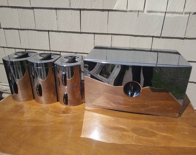 Vintage Kromex Kitchen Canisters and Bread Box - Just Polished - Tons ...