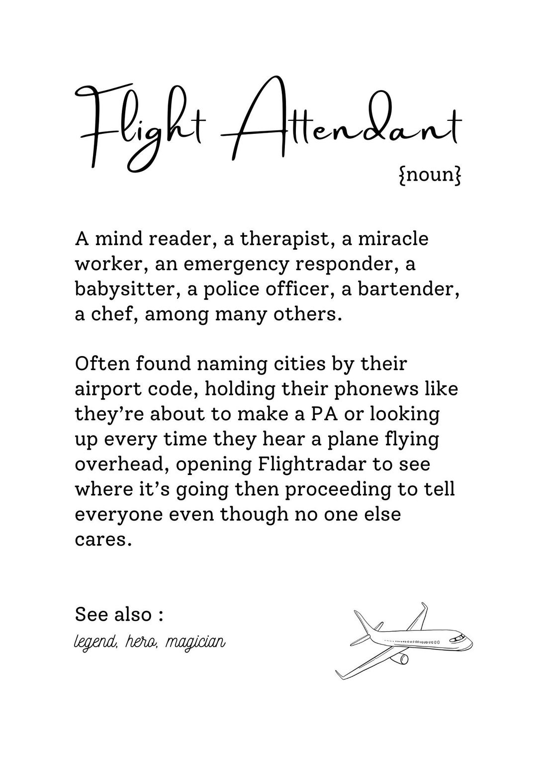 Cabin Crew Definition Digital Print - Etsy