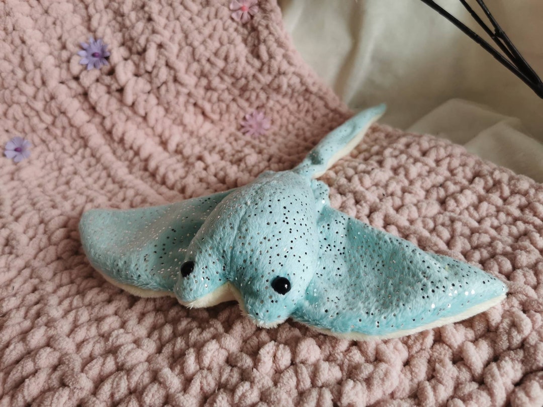 Handmade Sparkly Blue Pastel Kawaii Stingray Plush Toy - Etsy