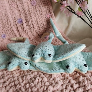 Handmade Sparkly Blue Pastel Kawaii Stingray Plush Toy - Etsy