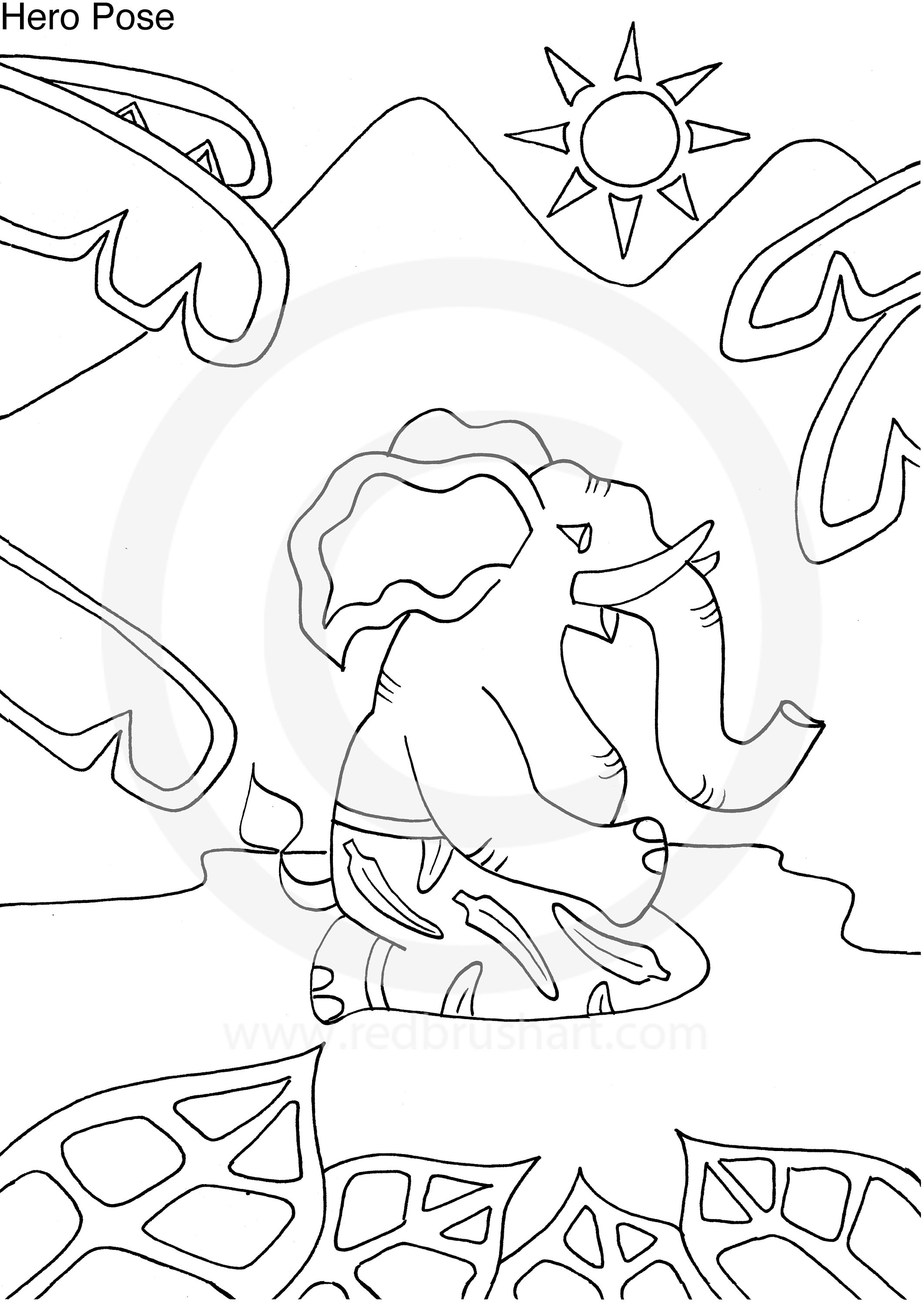 Yoga Kids Colouring Book Elephant Asanas - Etsy