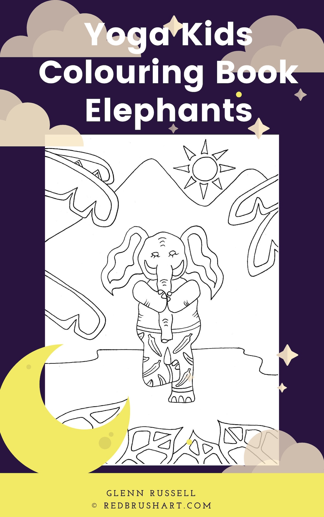 Yoga Kids Colouring Book - Elephant Asanas - Etsy