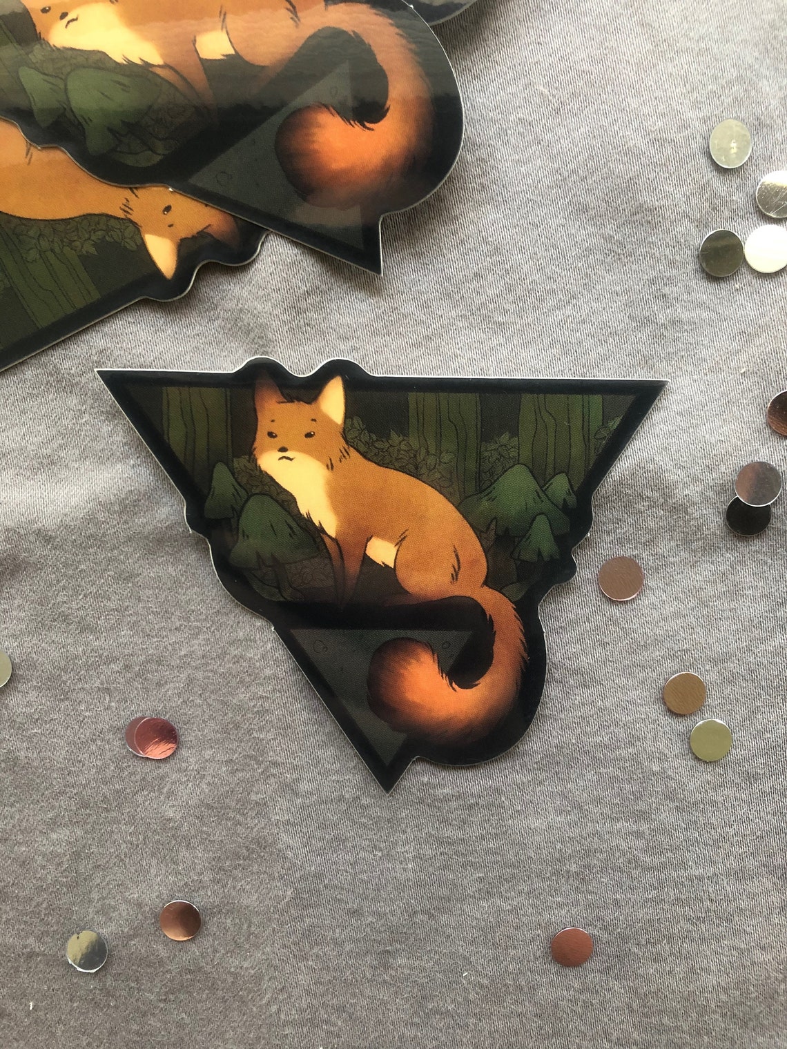 Fox Earth Element Symbol Sticker - Etsy
