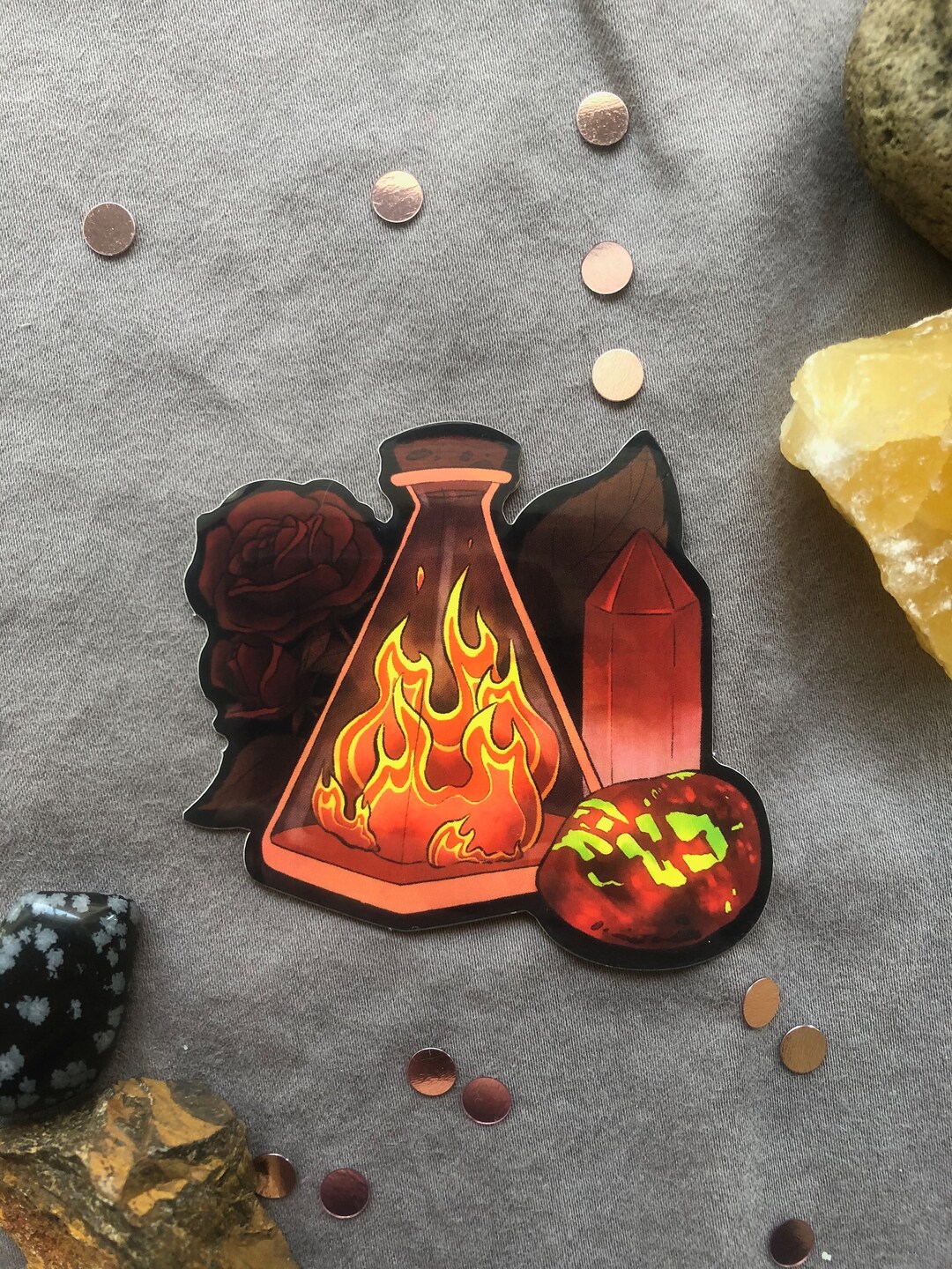 Potion Bottle Fire Element Sticker - Etsy