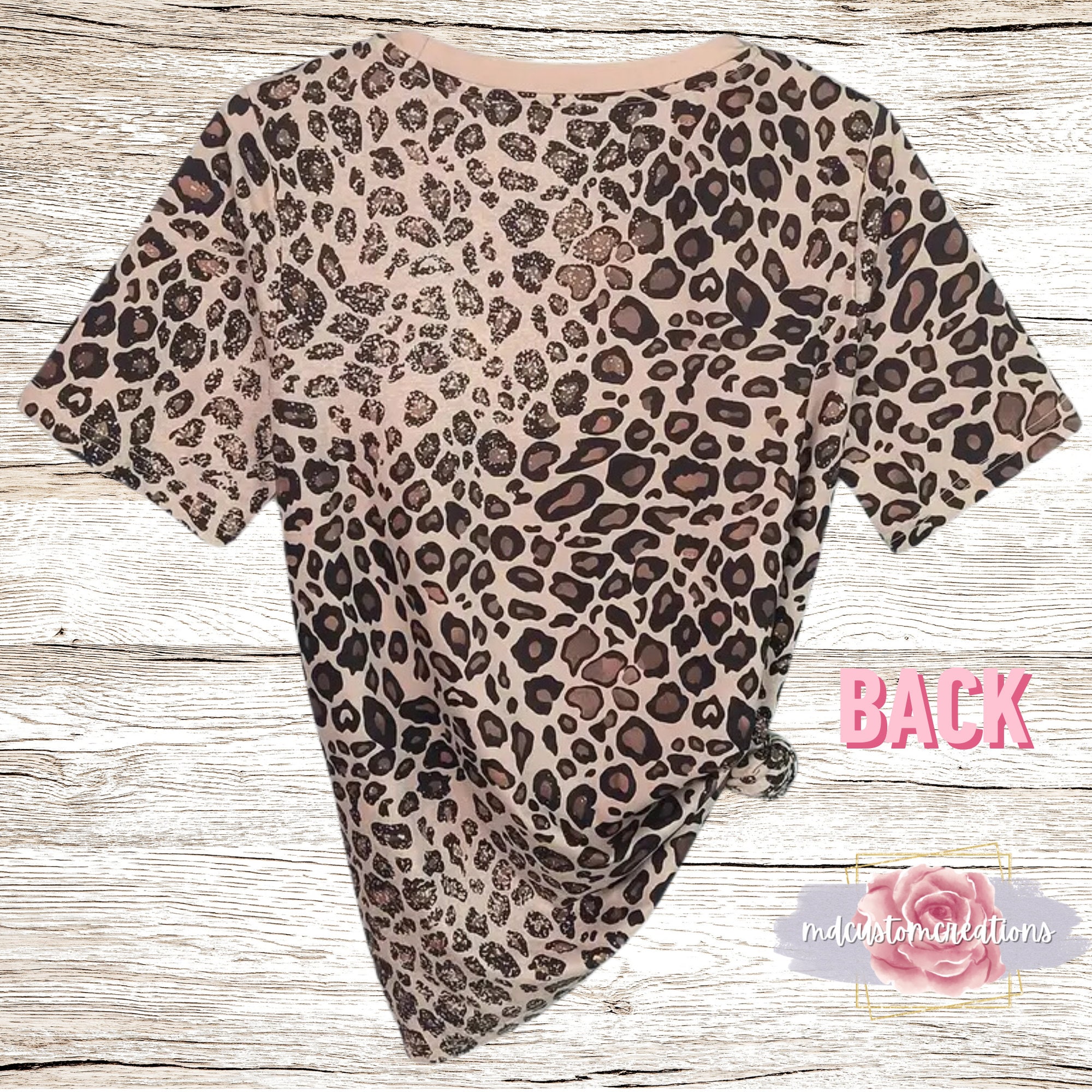 Leopard Print Faux Bleach Effect T-shirt 95 Poly 5 Elastane SUBLIMATION ...