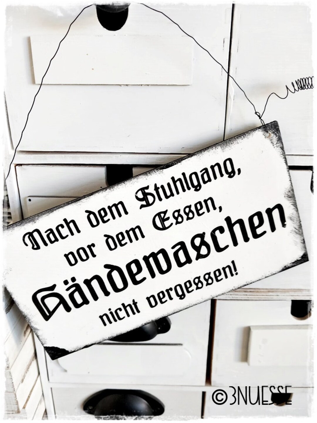 WOODEN SIGN After Bowel Movement, Before Eating... ... Shabby Fake ...