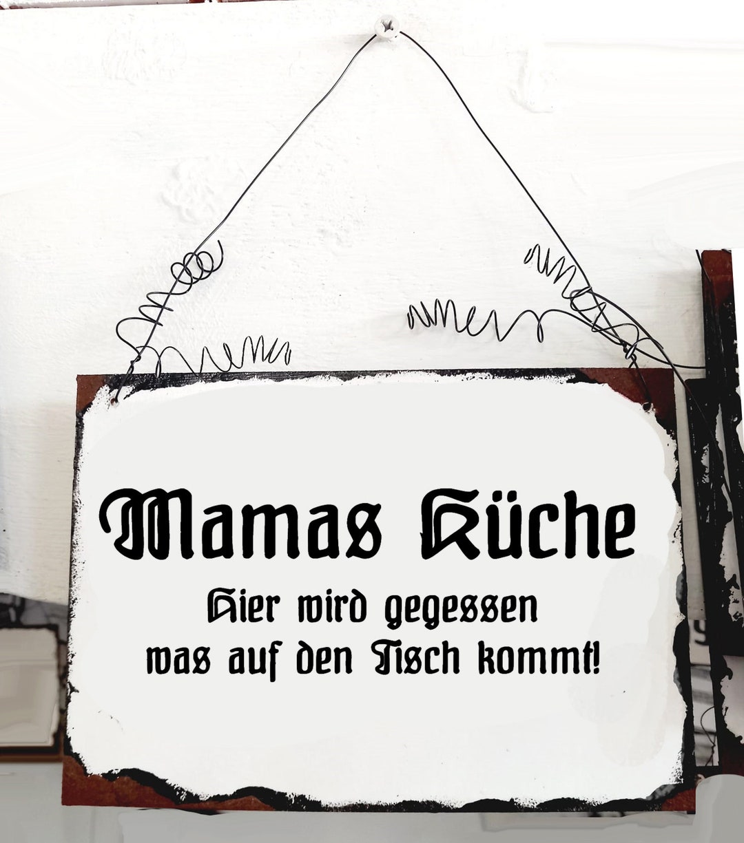 Mama's Kitchen / Shabby Fake Enamel Sign - Etsy