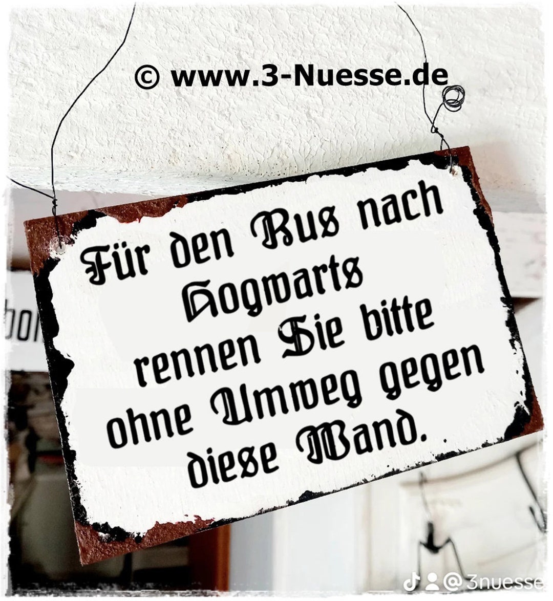 For the Bus to Hogwarts... / Shabby Fake Enamel Sign Wooden Sign - Etsy