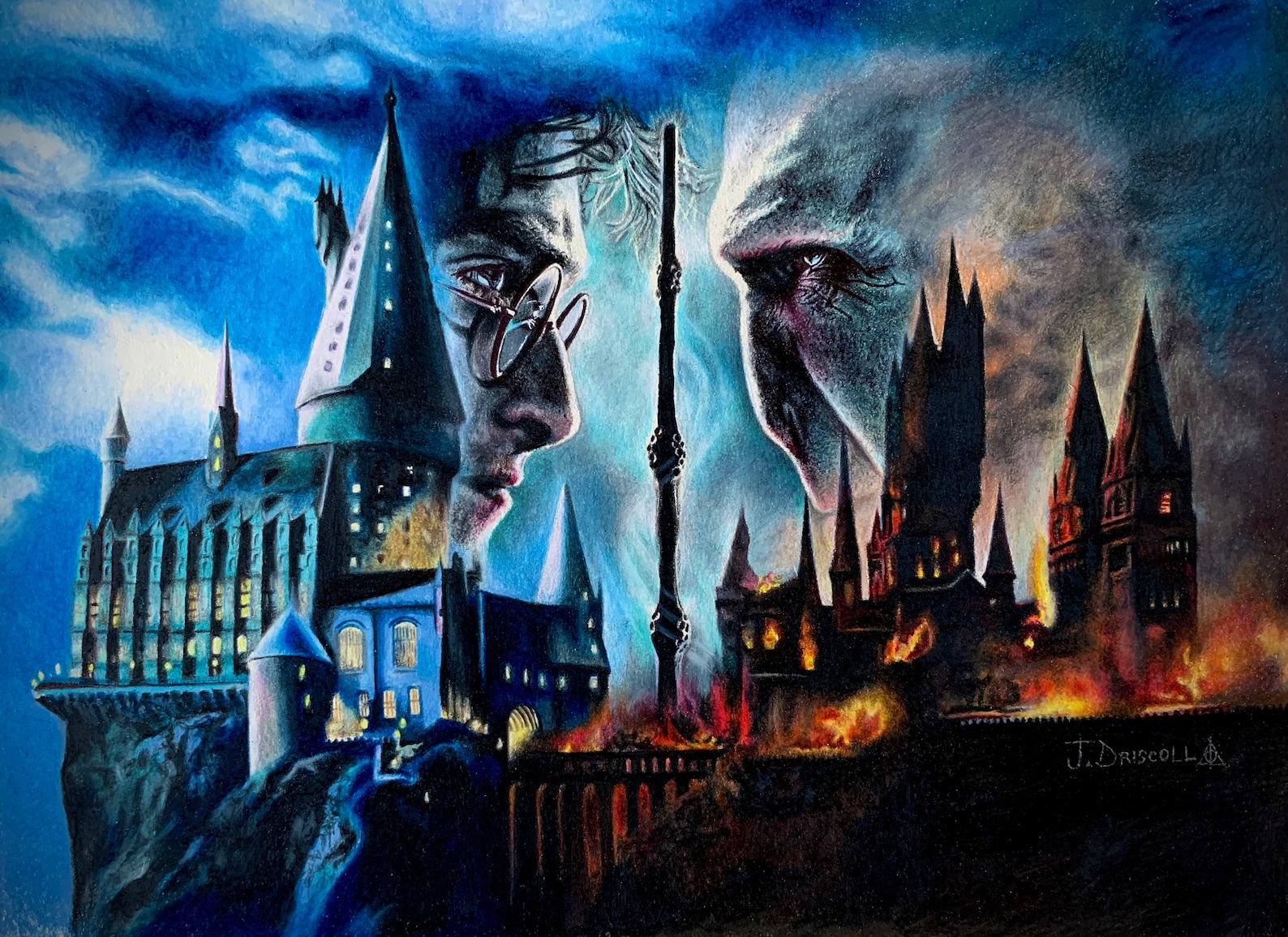 Harry Potter Voldemort Hogwarts Drawing - Art Print - Etsy