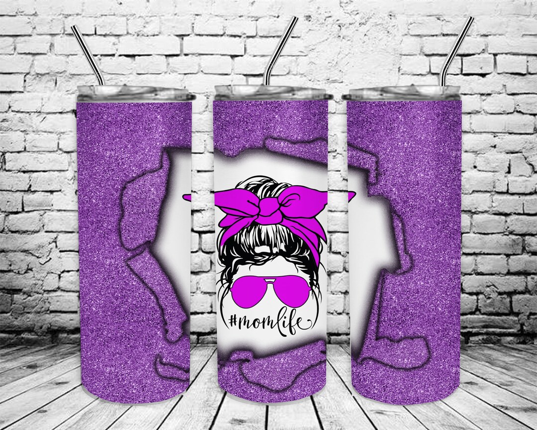 Purple Mom Life 20oz Sublimation Tumbler Finished Product - Etsy