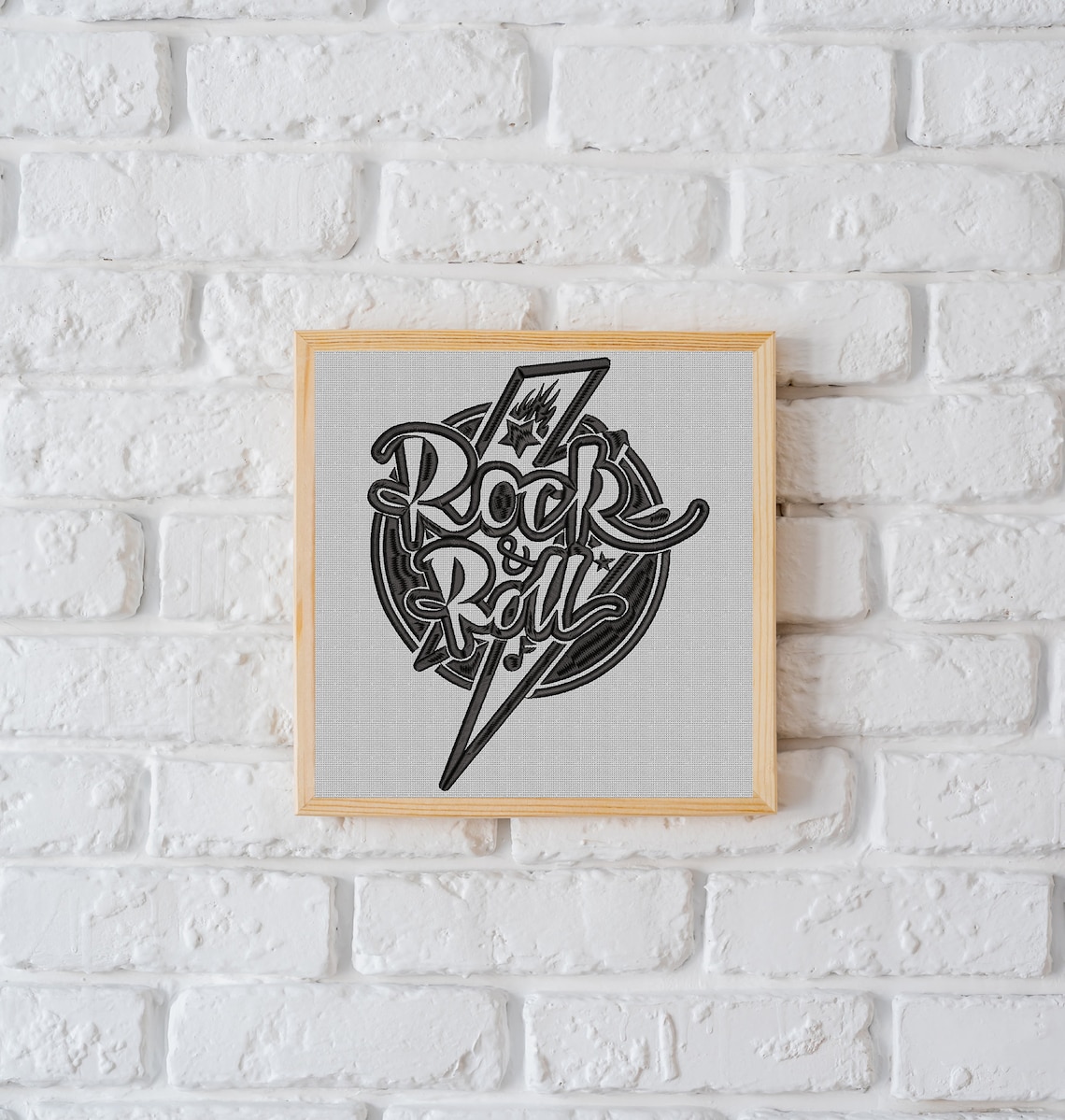 Rock & Roll Text Machine Embroidery Design – 4x4 5x7 6x10 – PES DST EXP ...