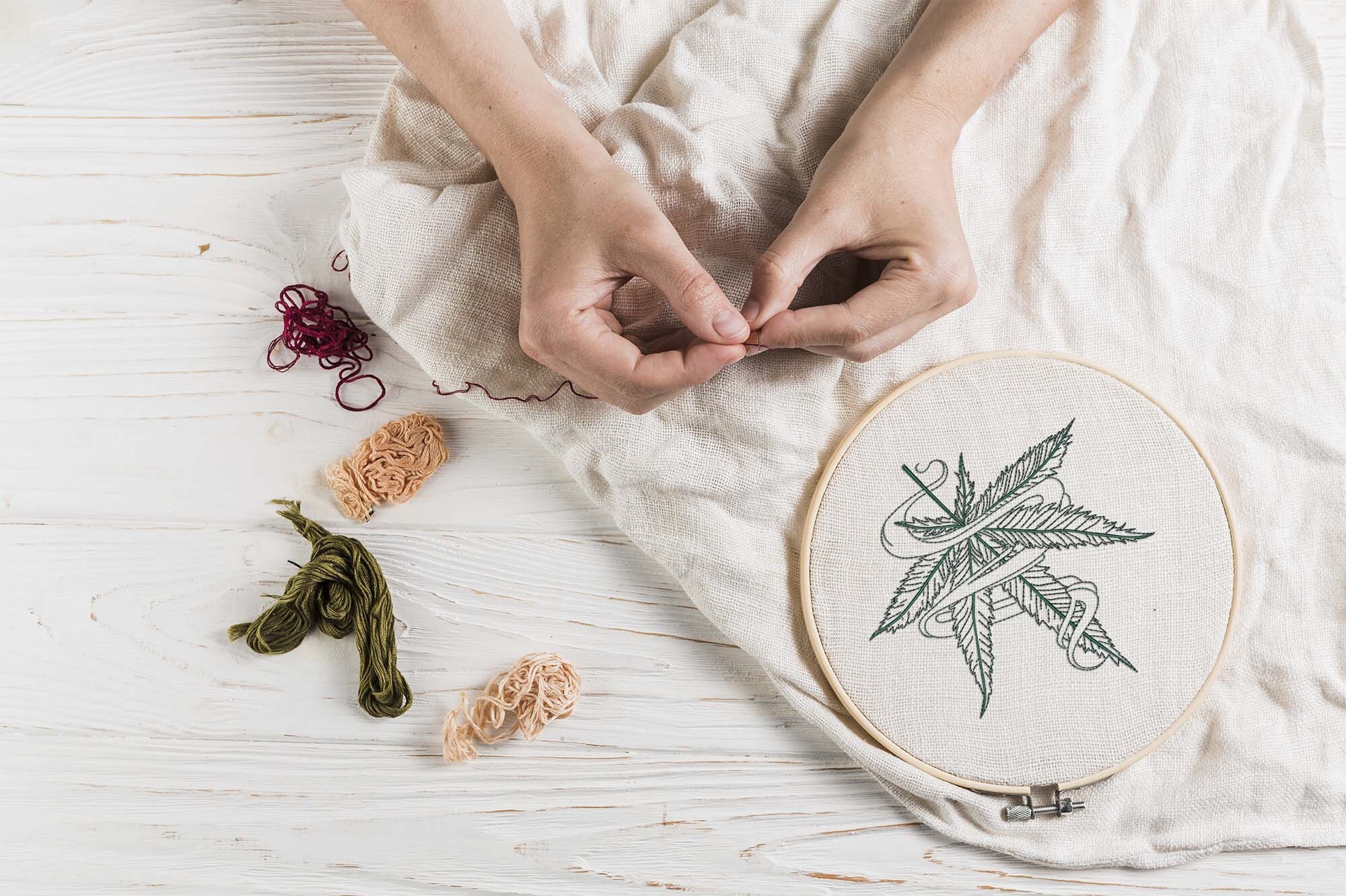 Weed Cannabis Pot Leaf Blunt Joint Marijuana Embroider Embroidery ...