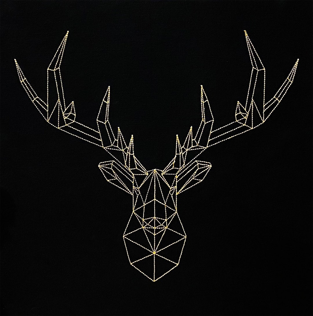 Polygon Deer Head – Geometric Machine Embroidery Design – 4×4 5×7 6×10 ...
