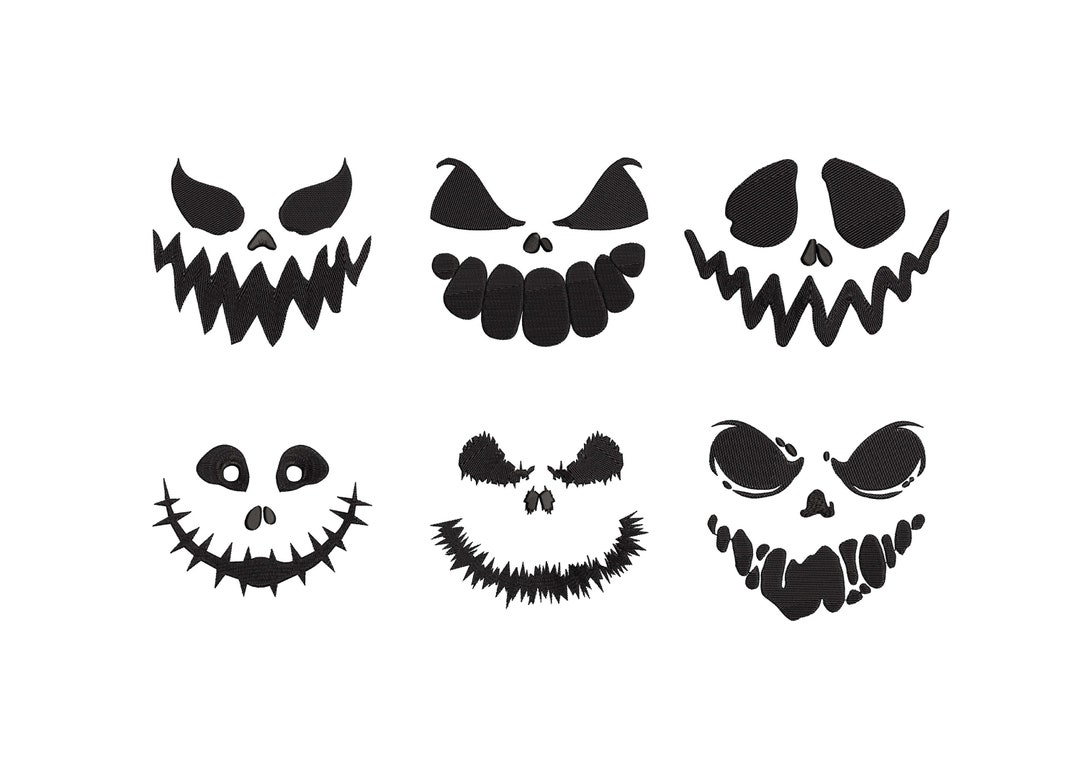 Halloween Pack, Including 6 Scary Cute Faces in 7 Sizes - Etsy