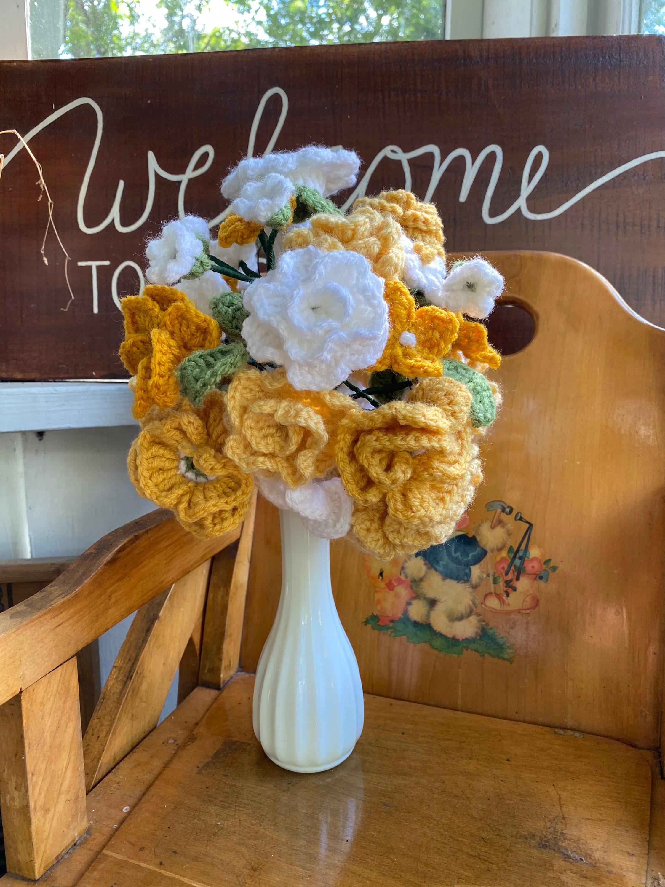 Crocheted Flower Bouquet - Etsy
