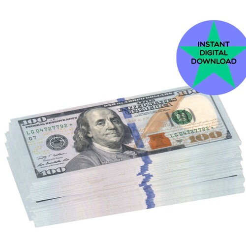 Banded Money Stack of Hundred Dollar Bills PNG Graphic - Etsy