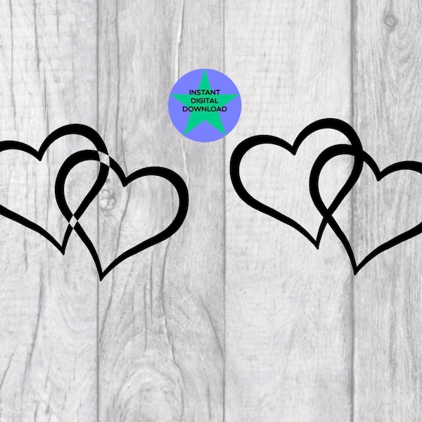 Two Hearts Svg - Etsy