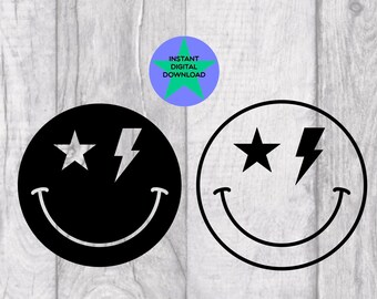 Smiley bliksem png - Etsy Nederland