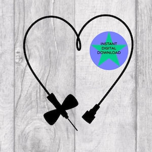 Butterfly Needle Heart SVG, Phlebotomist Hematologist Gift (digital ...