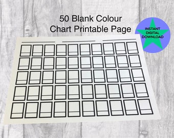 Blank Color Chart - Etsy Canada